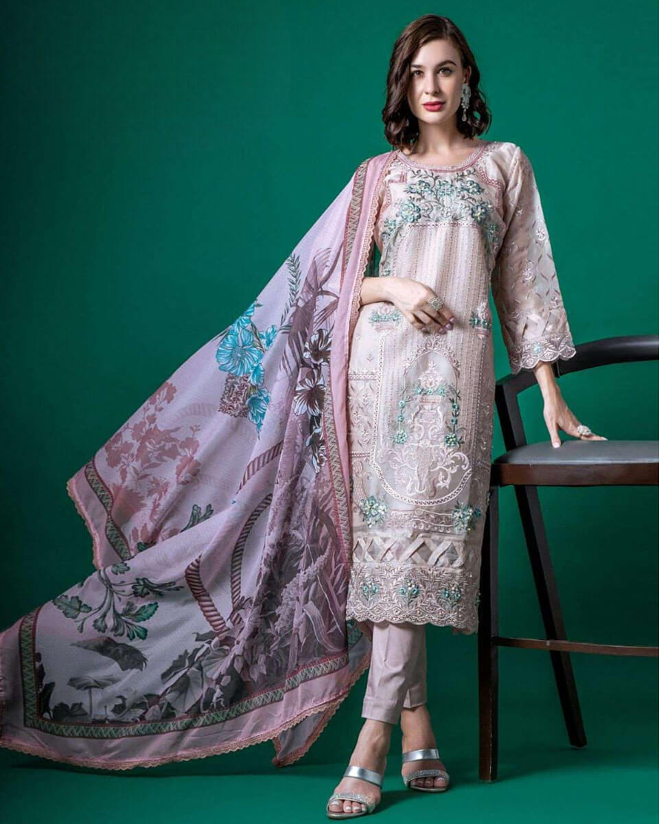 ReadyMade Pakistani Suits Collection Mimi Pink Color Party Wear Kurti ...