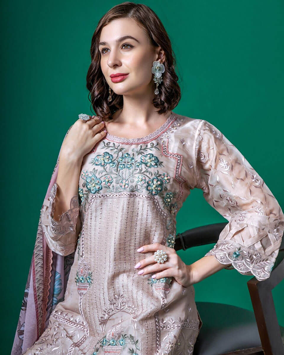 ReadyMade Pakistani Suits Collection Mimi Pink Color Party Wear Kurti ...